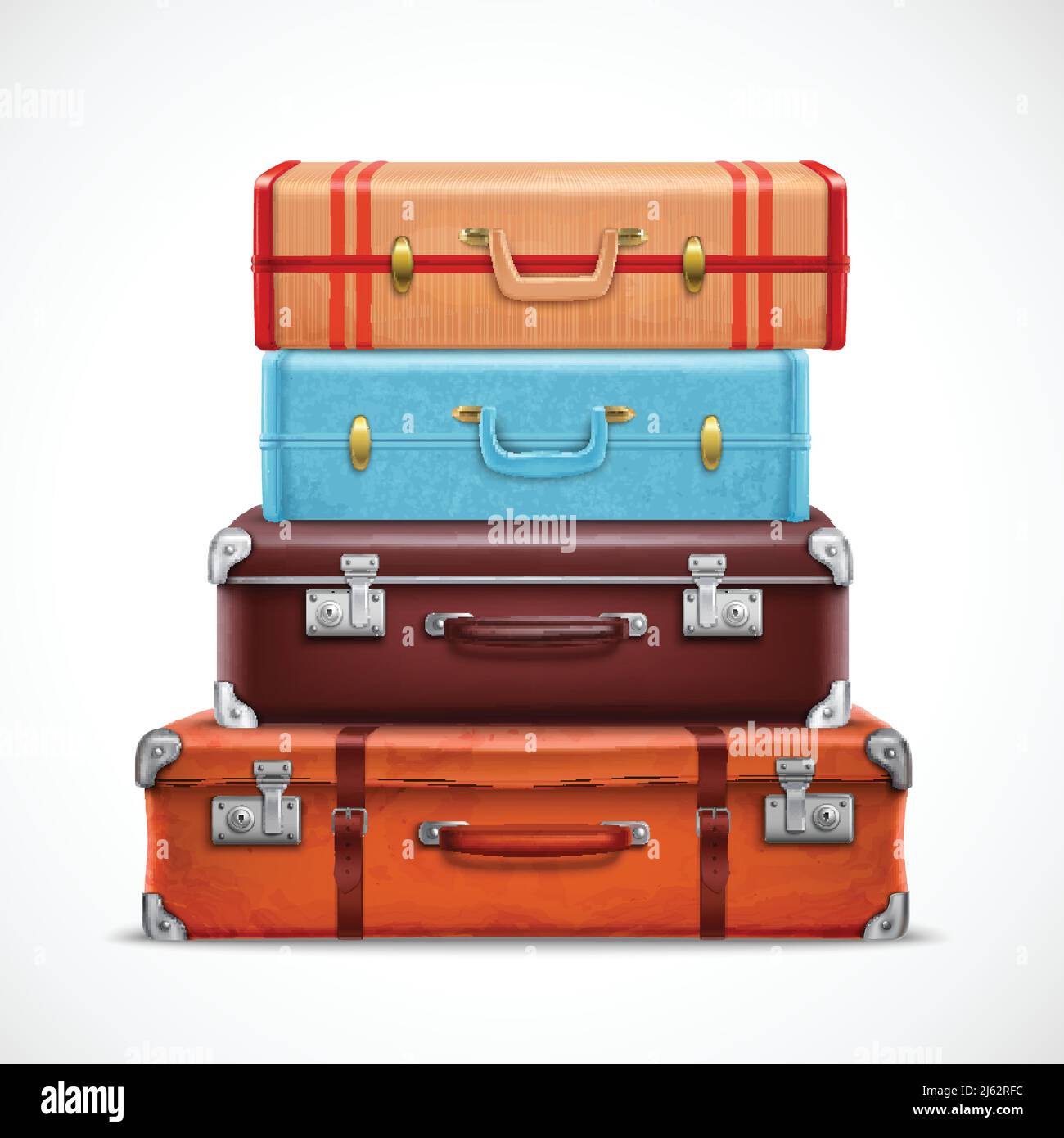 Pile of old vintage suitcases Stock Vector Images - Alamy