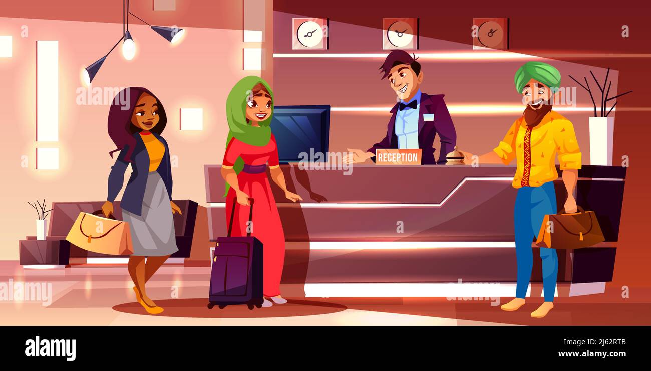 Hotel reception india Stock Vector Images - Alamy