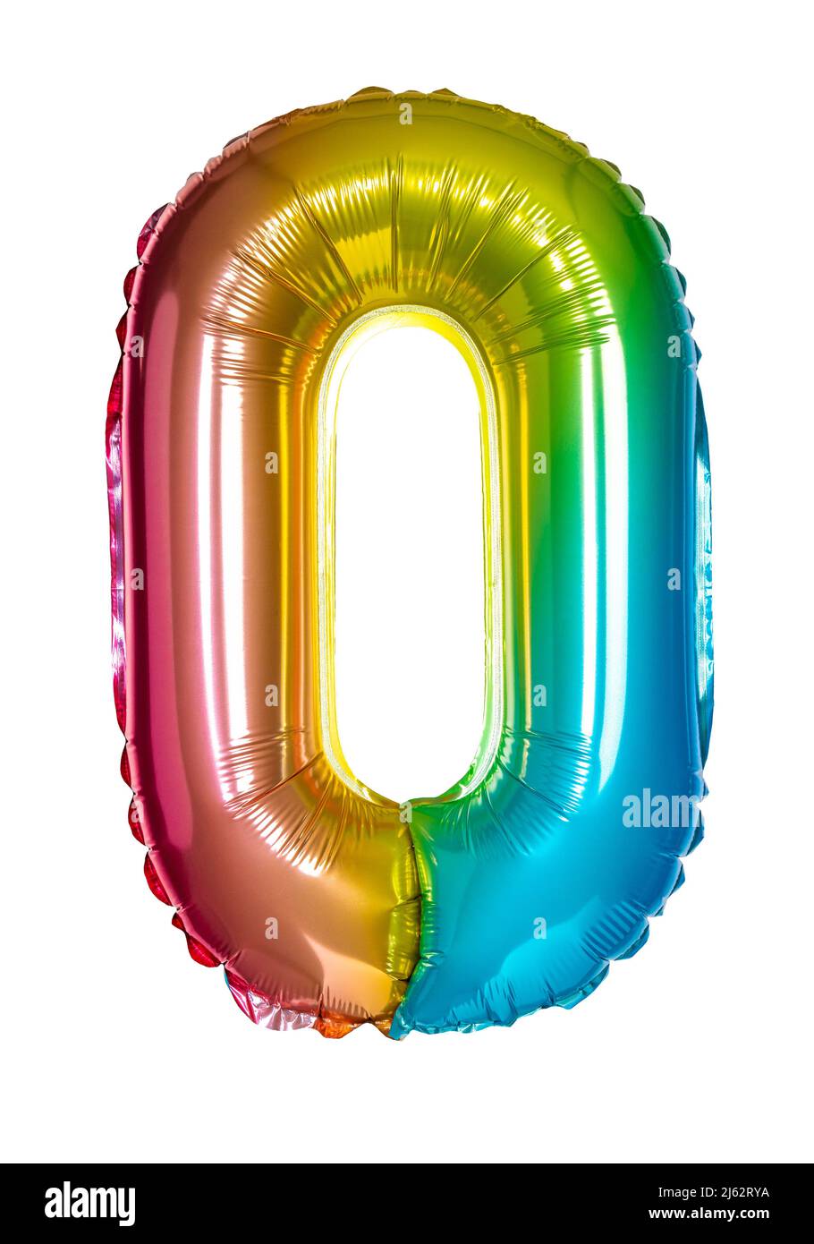 iridescent number zero balloon isolated on white background Stock Photo ...