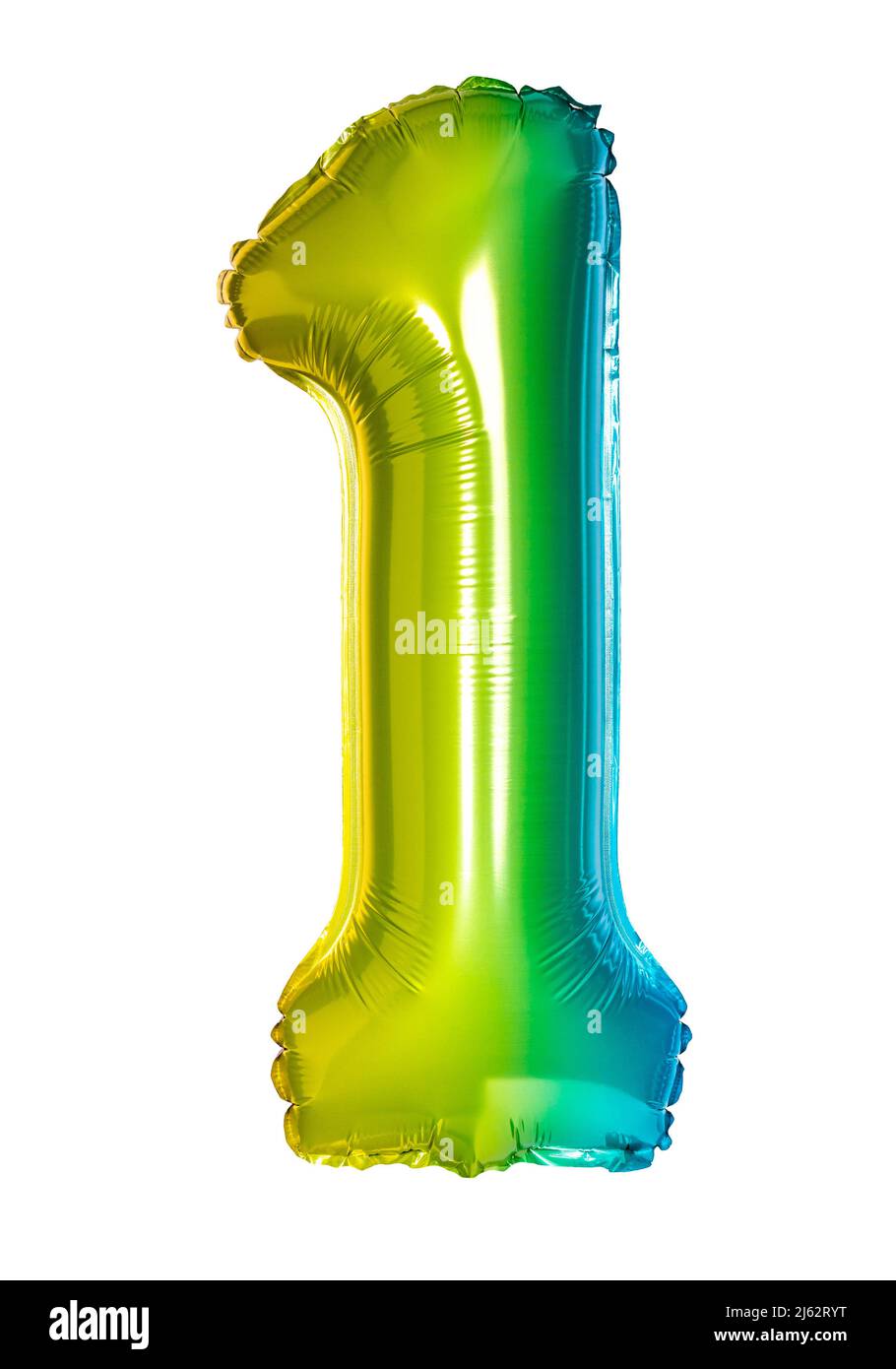 iridescent number one balloon isolated on white background Stock Photo ...