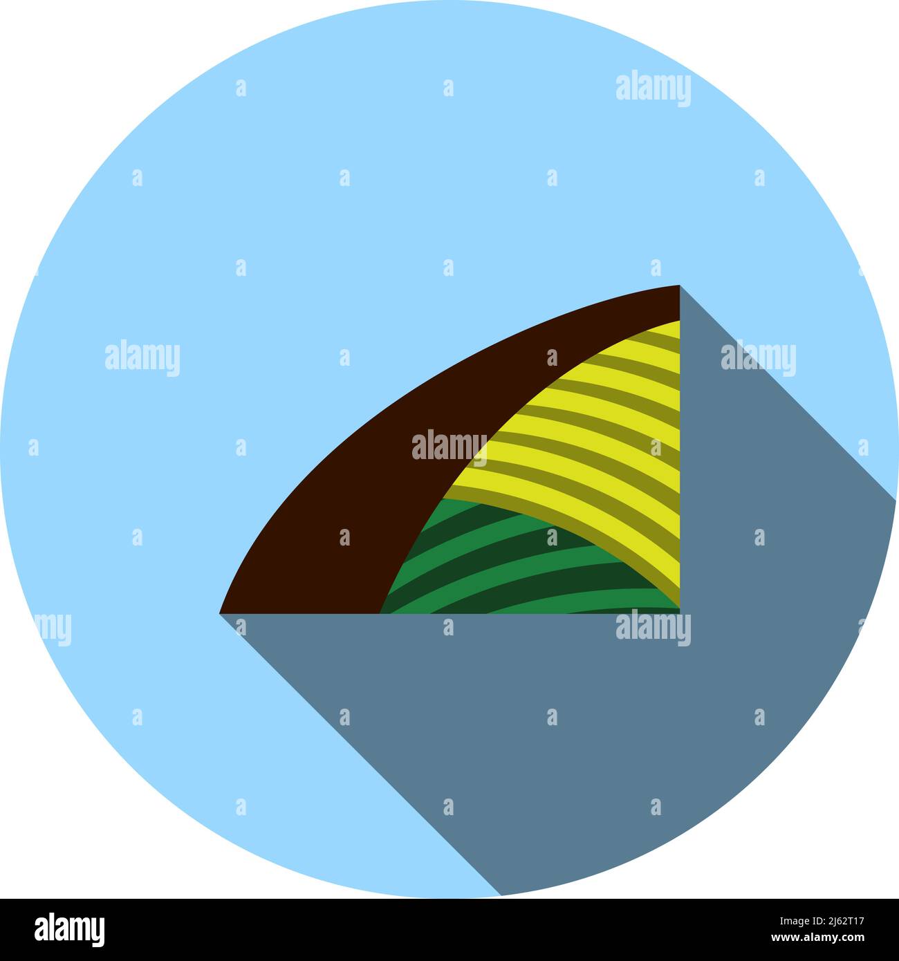 Agriculture Field Icon. Flat Circle Stencil Design With Long Shadow ...