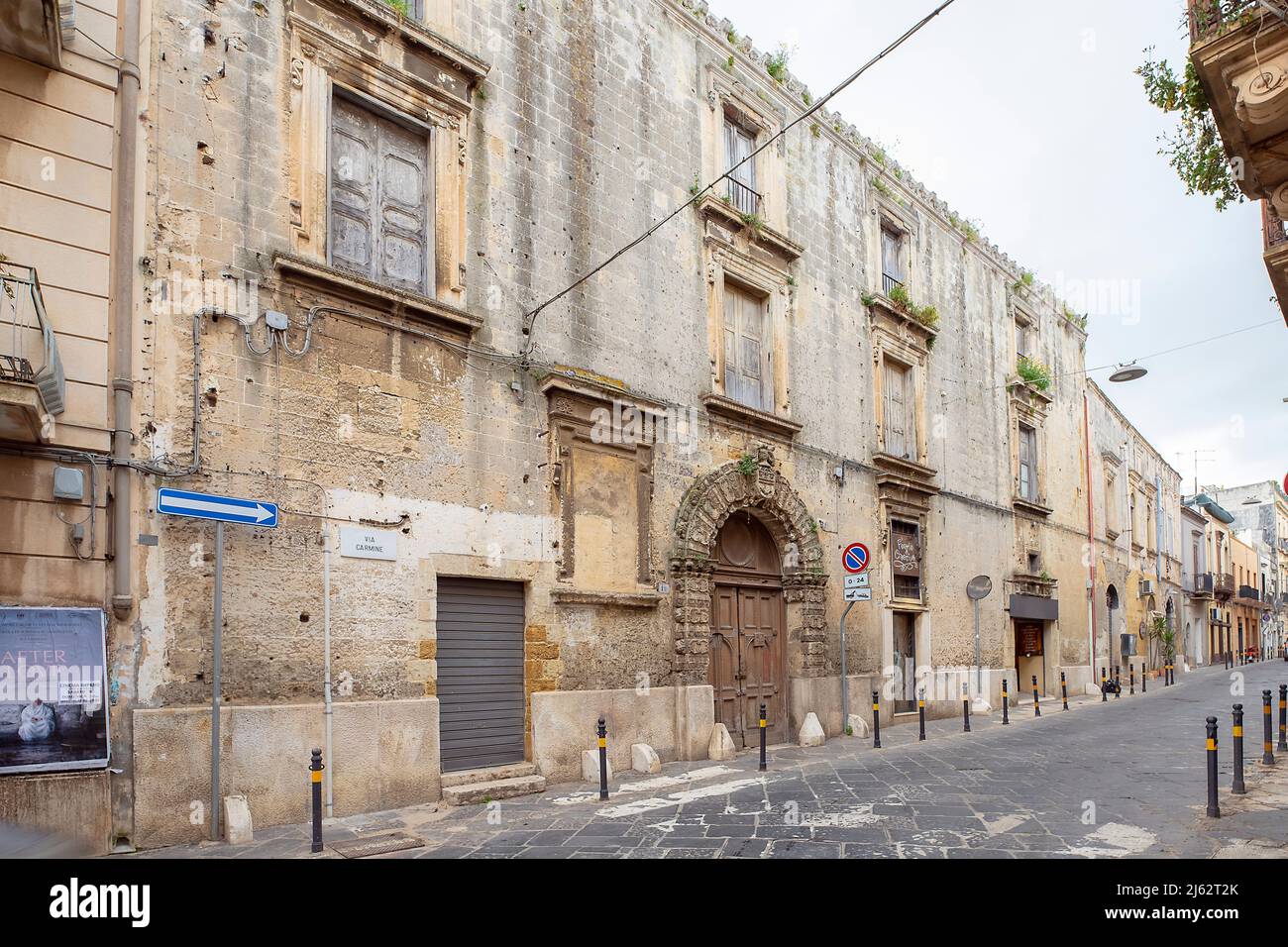 Palazzo Ripa (Palazzo Cafaro) view from Via Carmine, Brindisi, Apulia ...