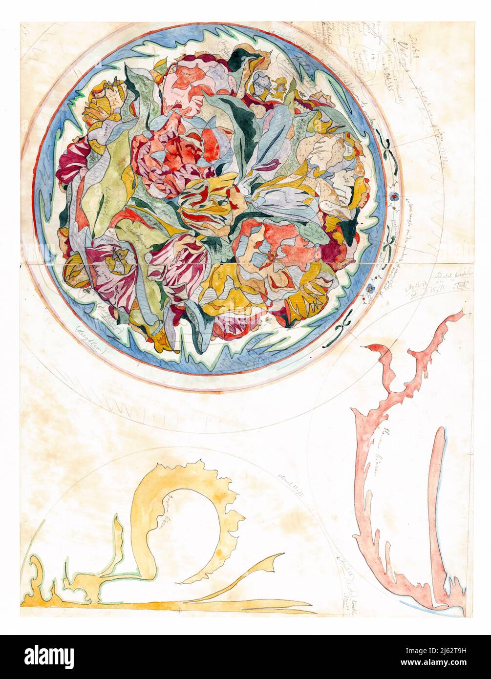 Art by Theo Colenbrander - Drie ontwerpen voor aardewerkdecoratie voor ...