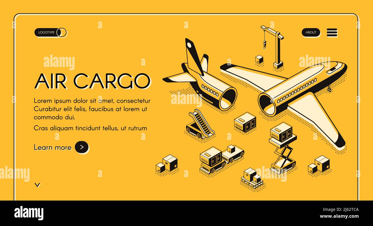 Air cargo logistics and freight delivery vector illustration in ...