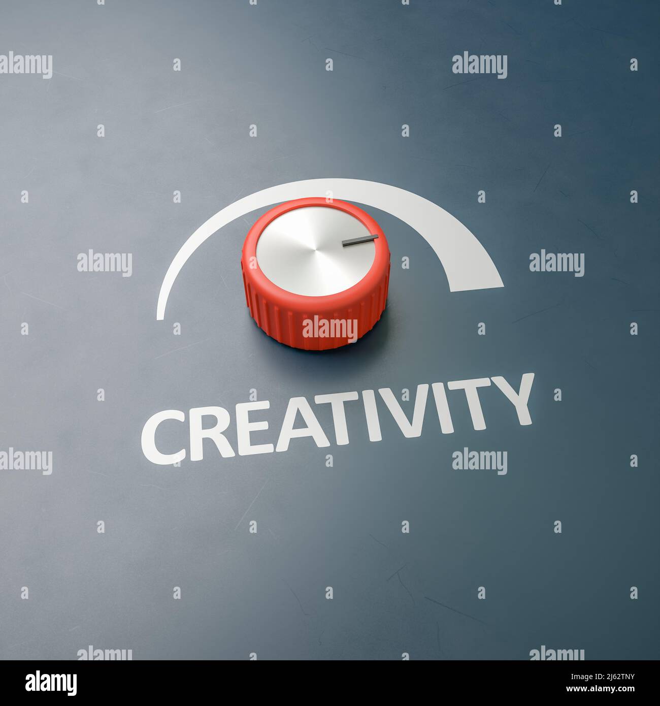 Red Knob turned on full scale with the word "Creativity" as a label ...