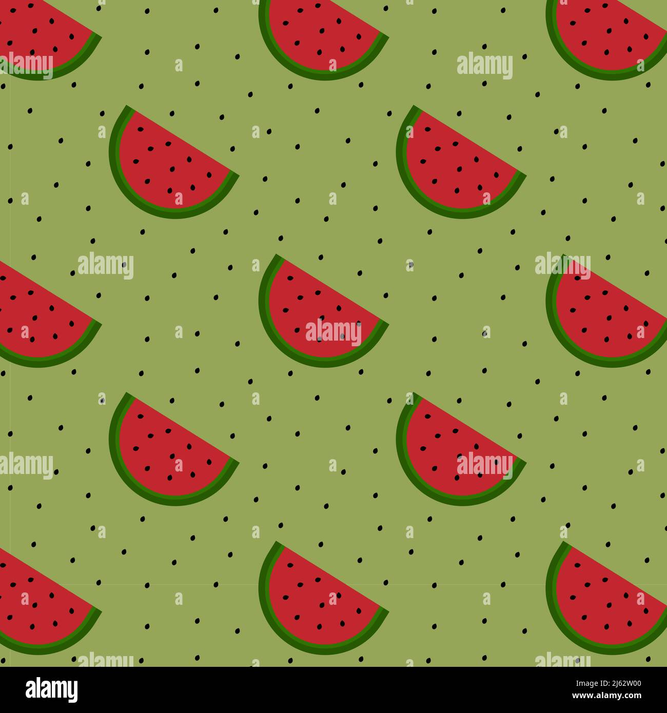 Simple seamless Watermelon pattern. Watermelon slices and seeds on ...