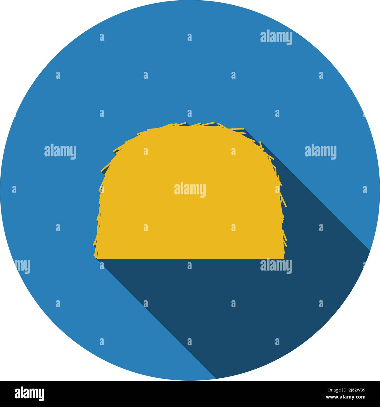 Hay Stack Icon. Flat Circle Stencil Design With Long Shadow. Vector ...
