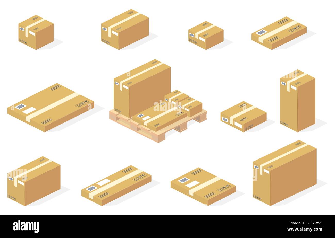 Cardboard boxes on pallets hi-res stock photography and images - Alamy