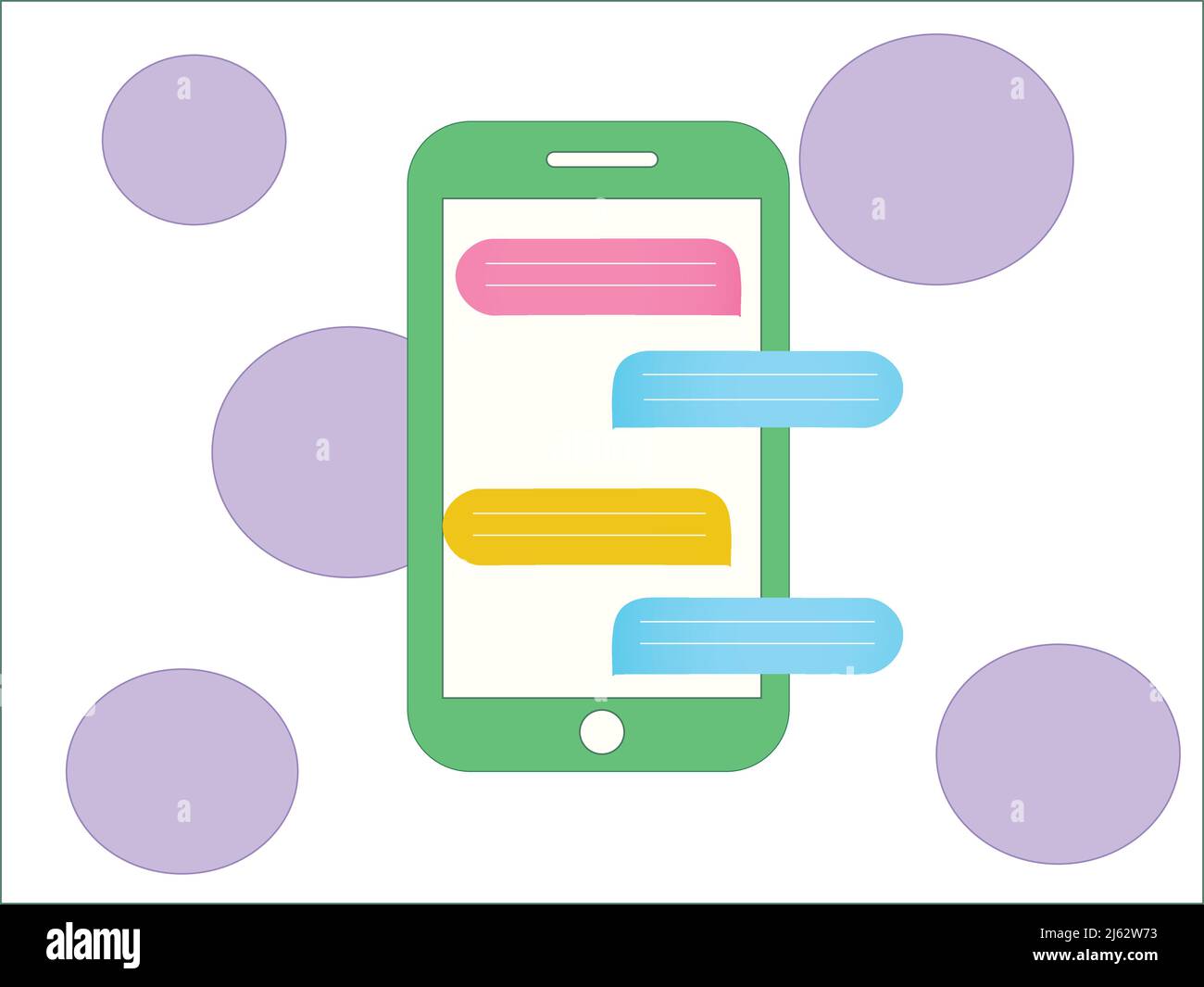 illustration of smartphone with blank message text box,stock ...