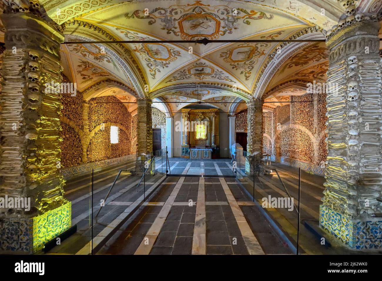 Chapel of Bones, St. Francis Church, Evora, Alentejo, Portugal Stock ...