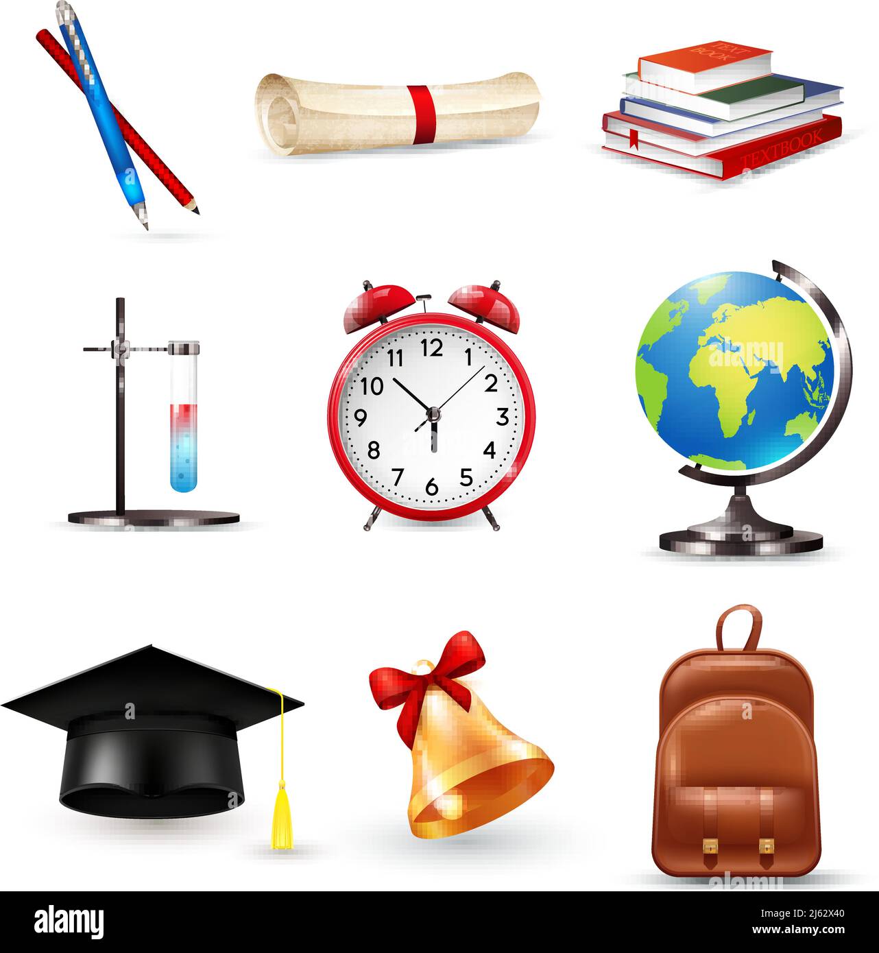 Graduation hat scroll red book Stock Vector Images - Alamy