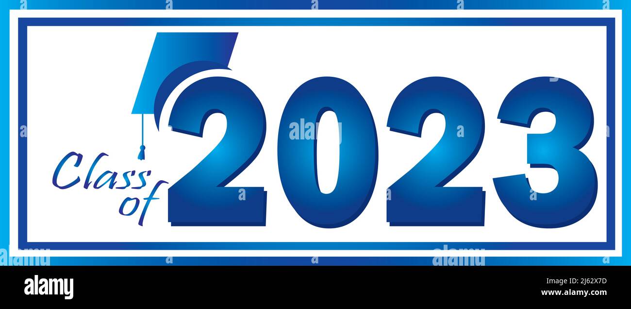 Class of 2023 Blue Gradient Box Stock Photo - Alamy