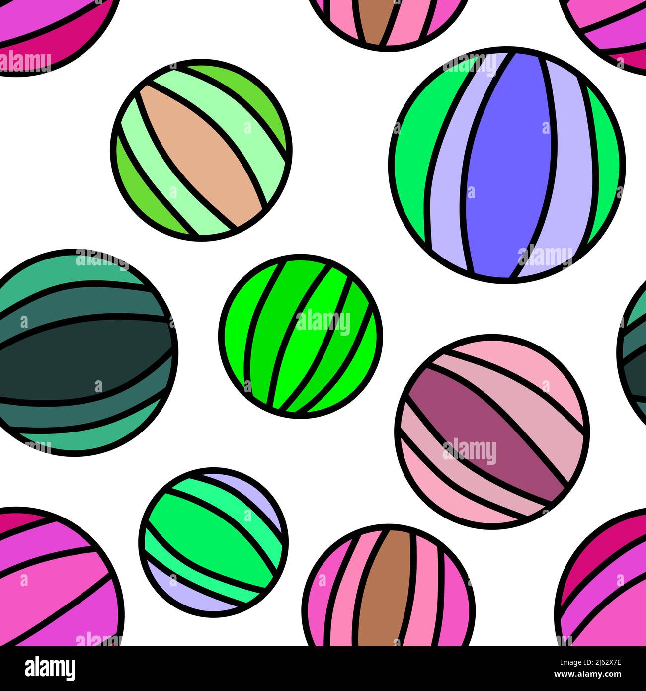 Kids seamless summer beach ball pattern for fabrics and packaging and ...