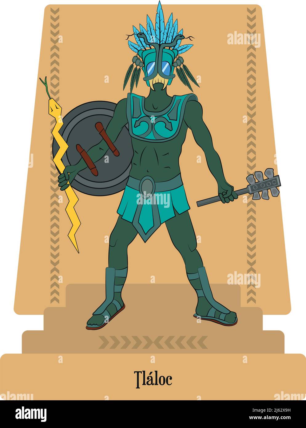 Illustration vector isolated of Aztec god Tlaloc Stock Vector Image ...