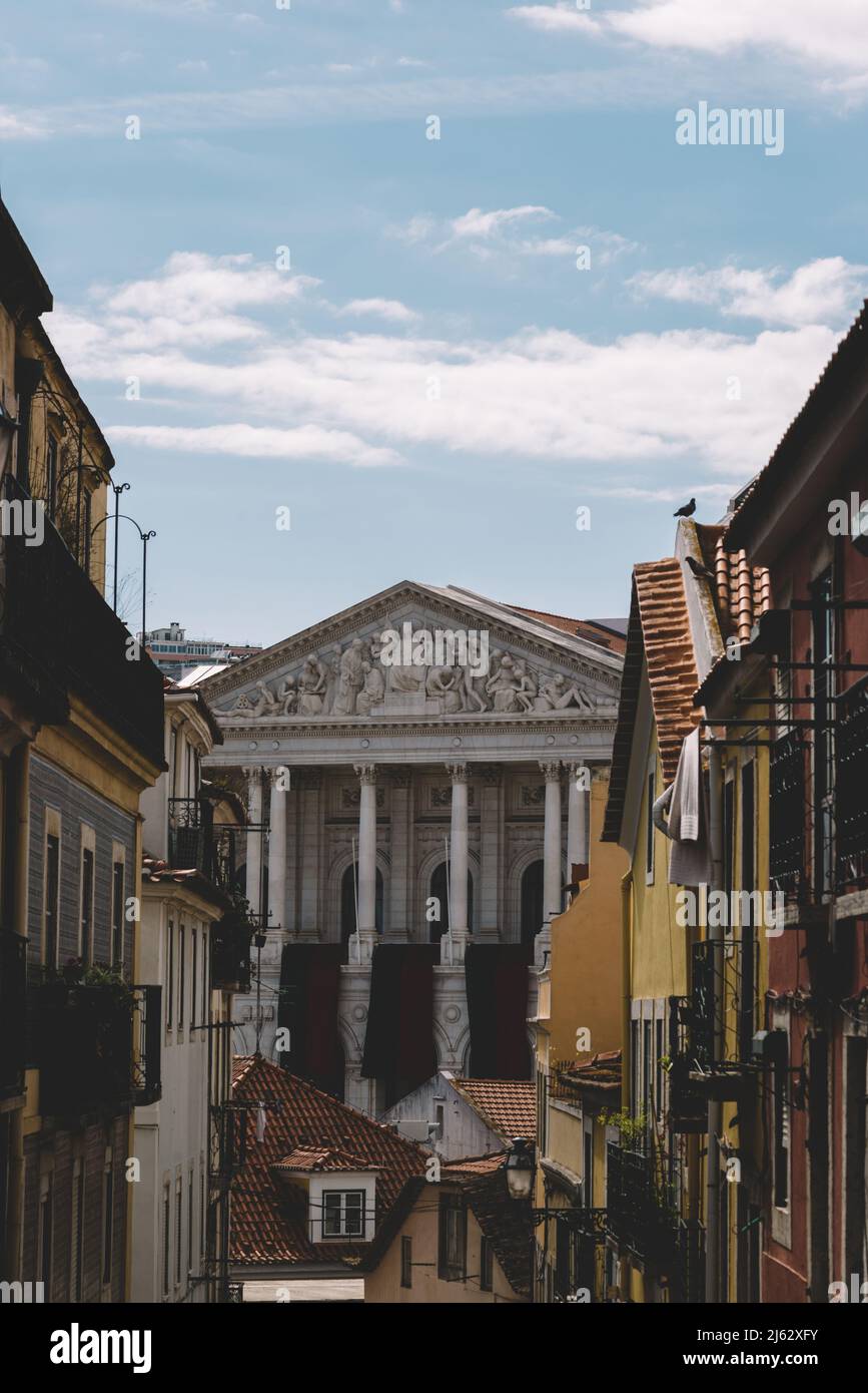 View of Portuguese Parliament building in Lisbon, Portugal in between ...