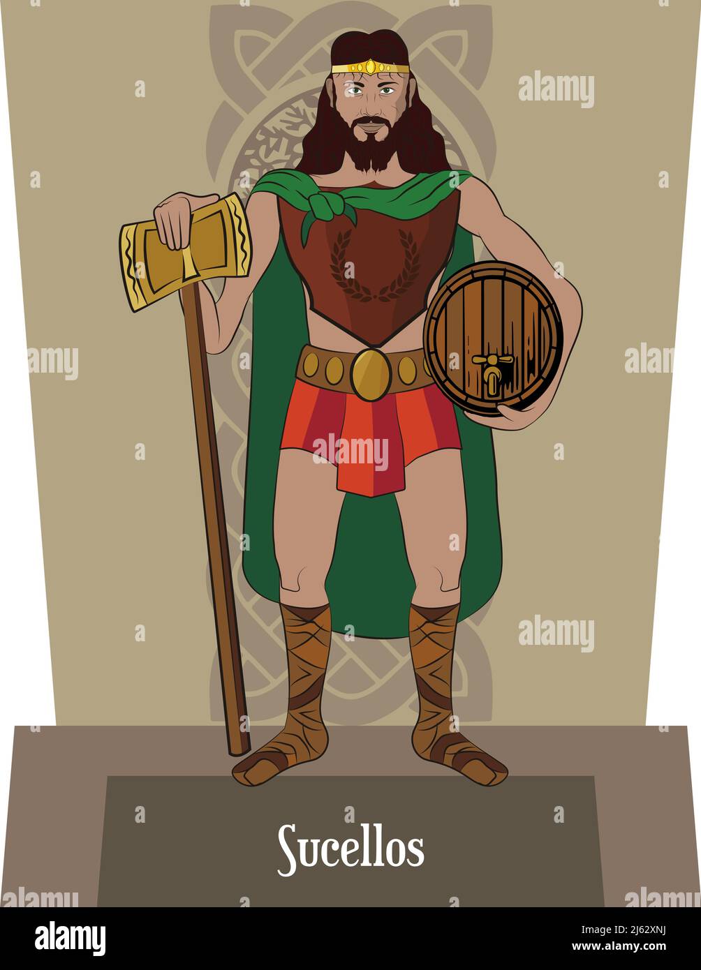 Illustration vector isolated of celtic god Sucellos Stock Vector Image ...