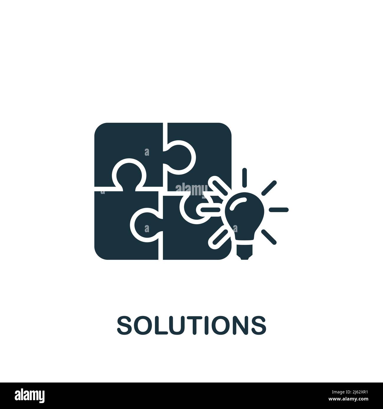 Solutions icon. Monochrome simple Brain Process icon for templates, web ...