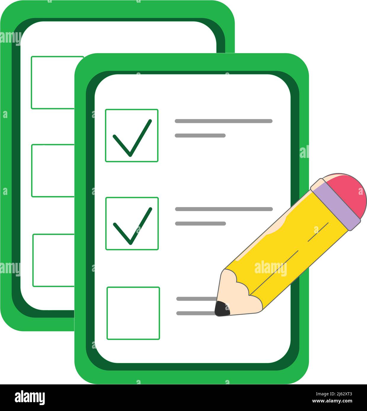 illustration of clipboard with check marks on paper survey,stock ...