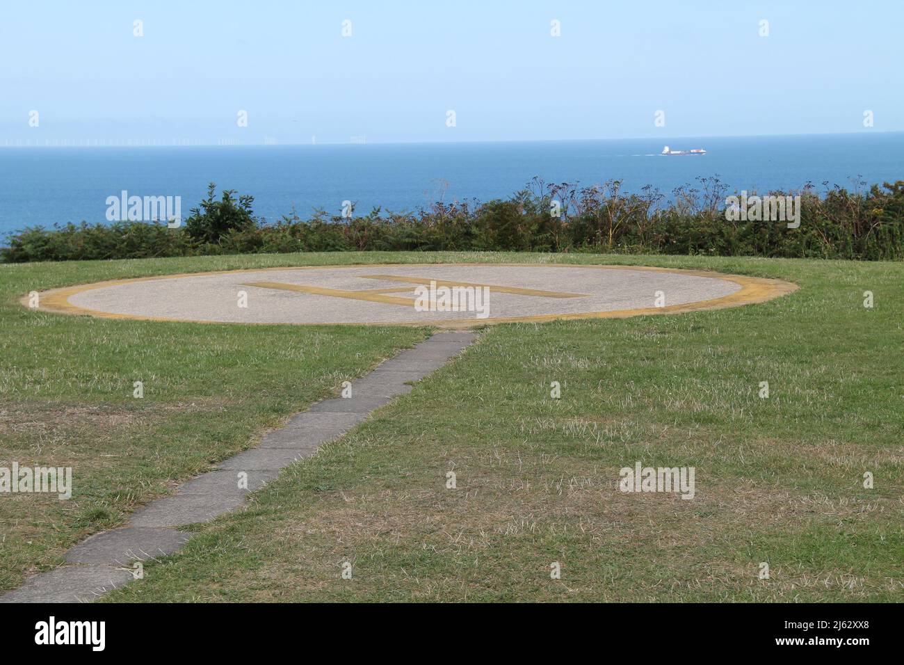 A Helipad Landing Point at a Coastal Rescue Station Stock Photo - Alamy