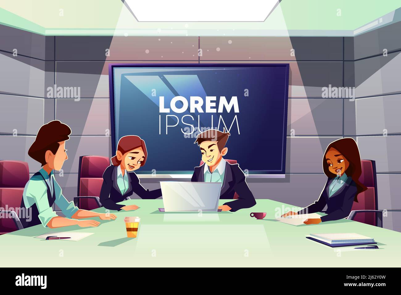 Multinational team of business people working together in office ...