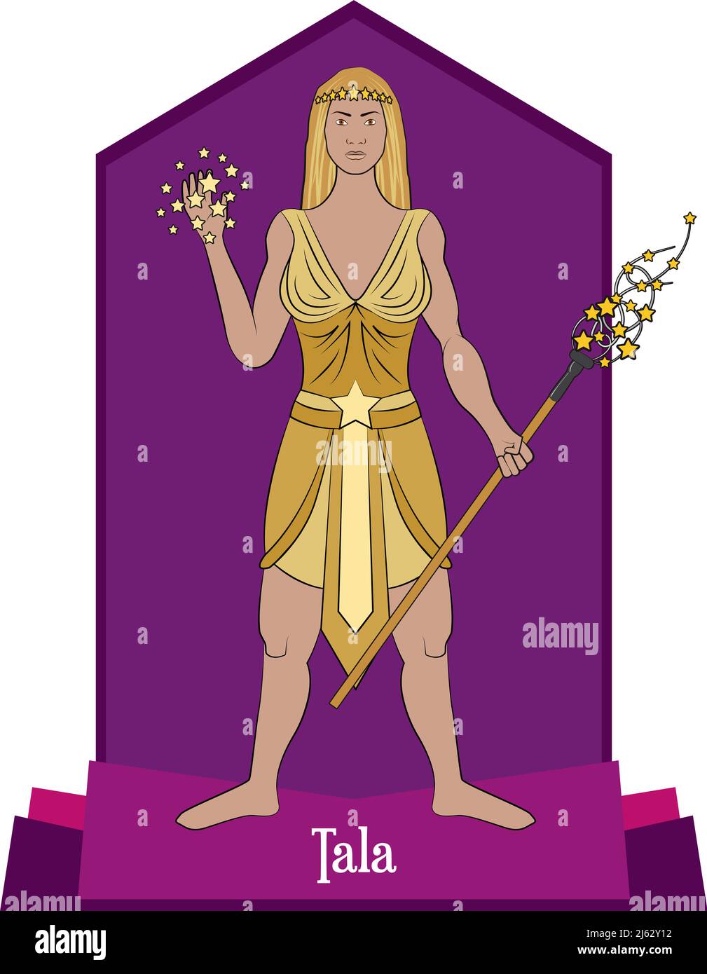 Illustration vector isolated of Filipino mythical goddess, Tala, deity ...