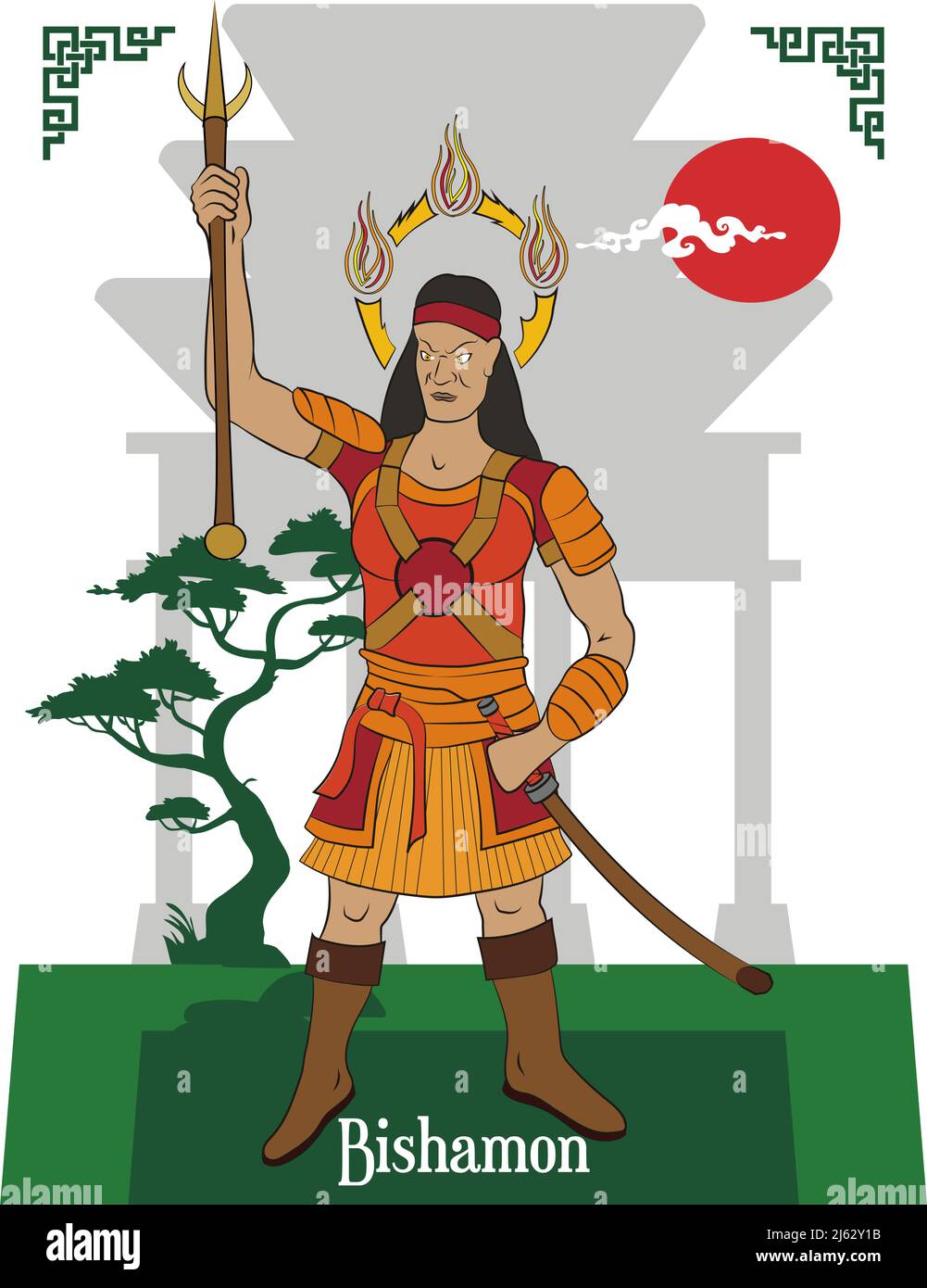 Illustration vector isolated of Japanese mythology, Japanese gods ...