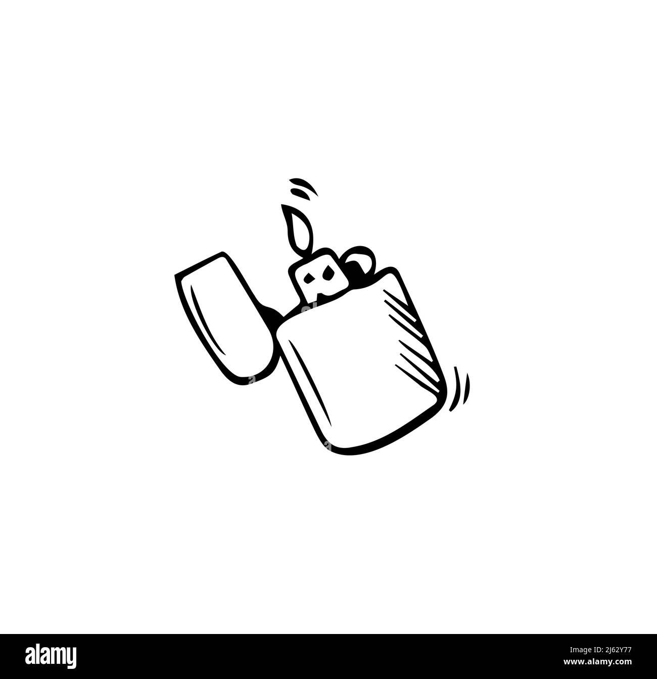 Lighted lighter. An open lighter. Vector illustration Stock Vector ...