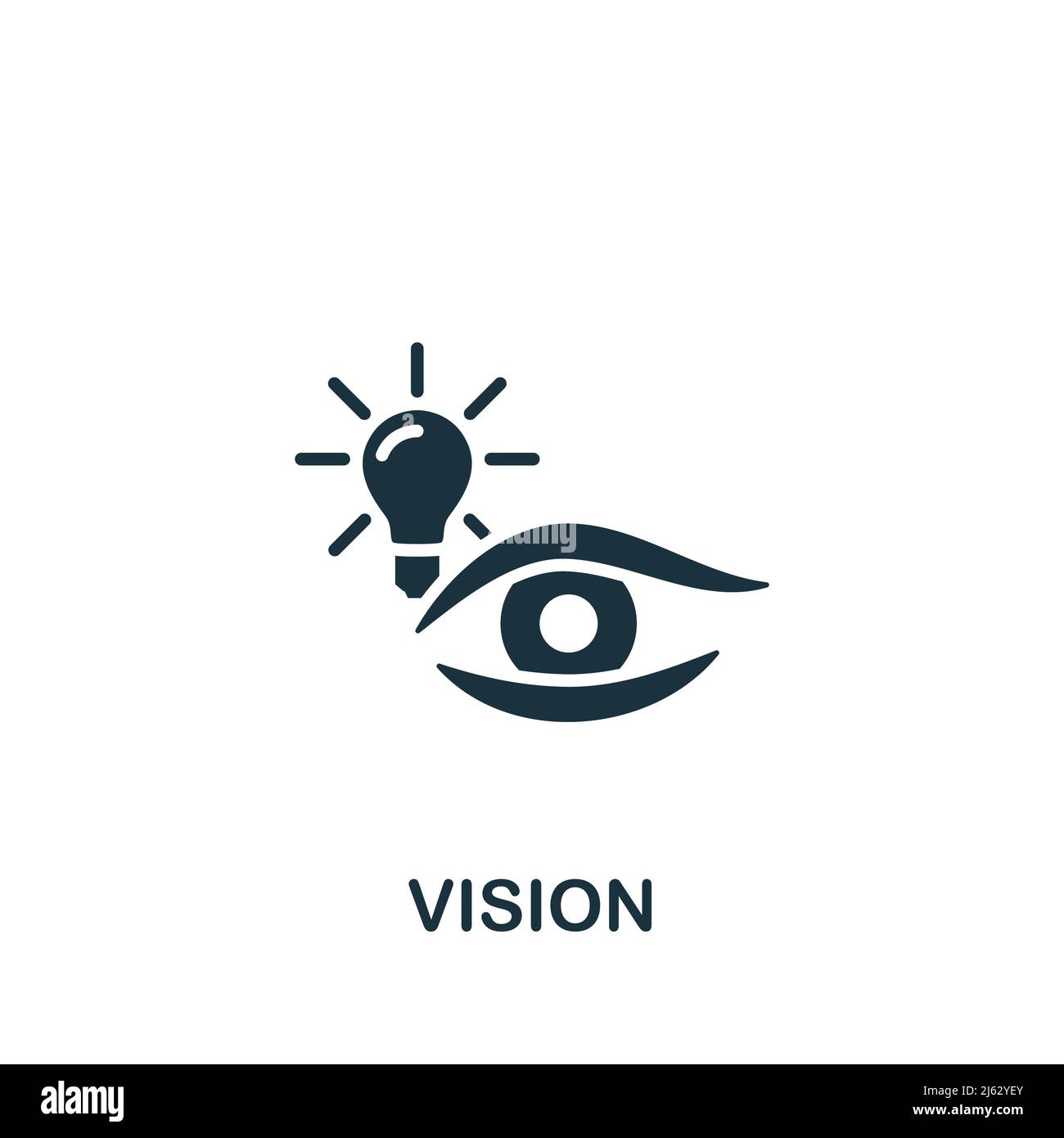 Vision icon. Monochrome simple Brain Process icon for templates, web ...