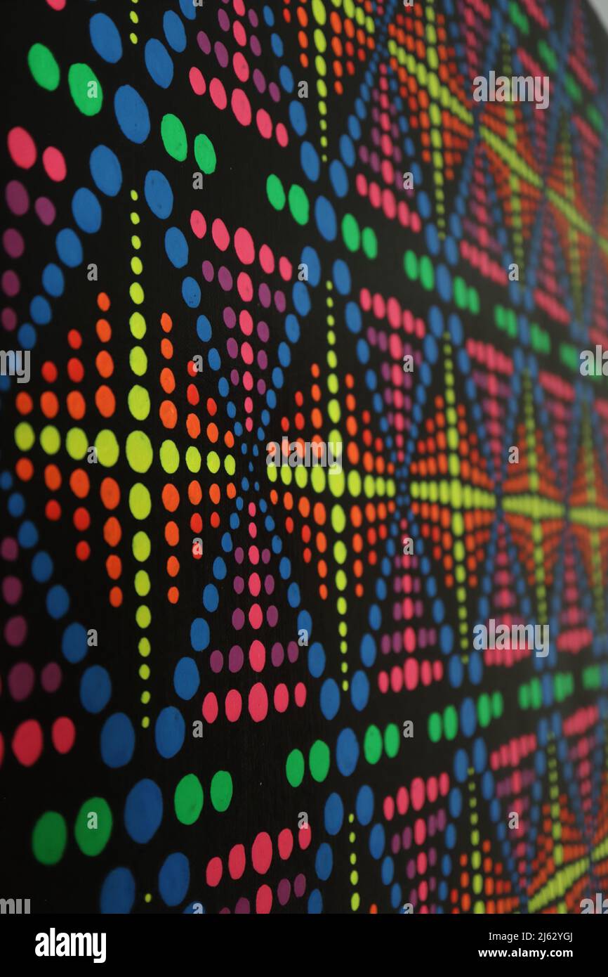 Dot work Painting on black Stock Photo - Alamy