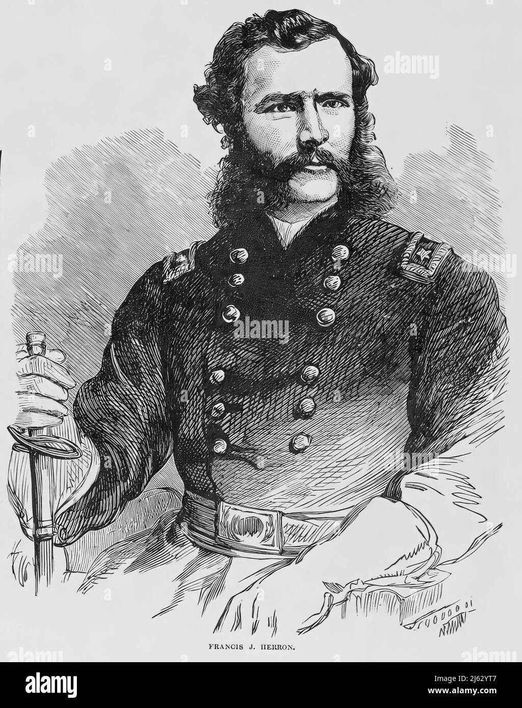 Portrait of Francis Jay Herron, Union Army General in the American Civil War. 19th century ...