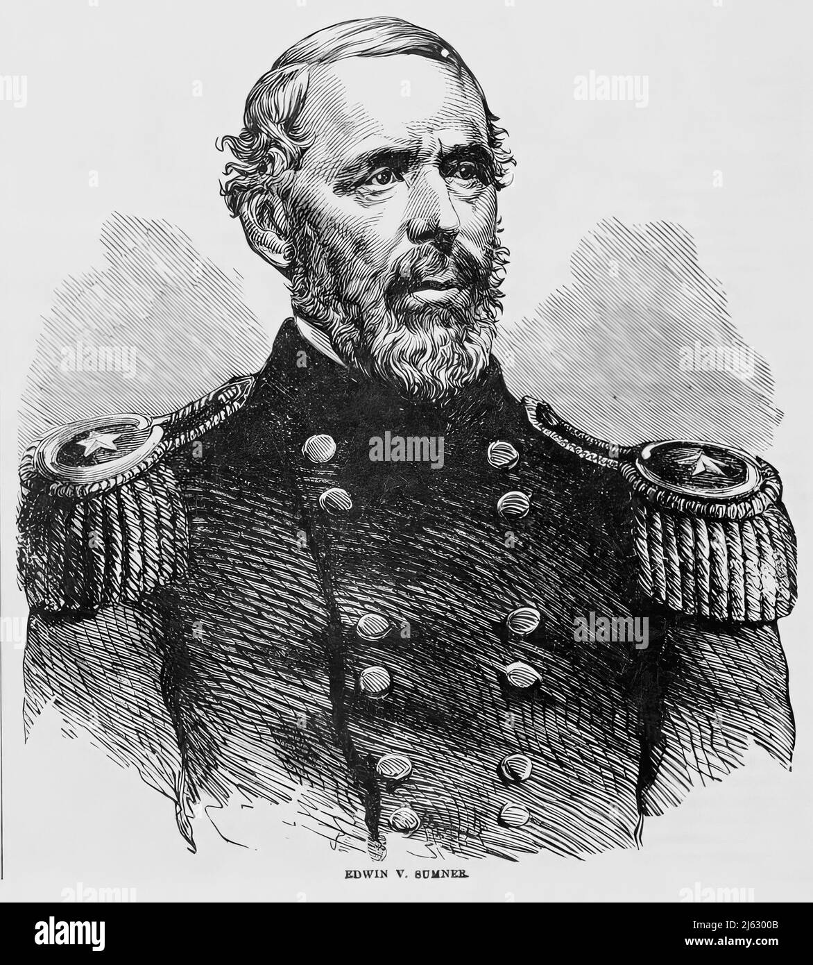 Portrait of Edwin Vose Sumner, Union Army General in the American Civil ...