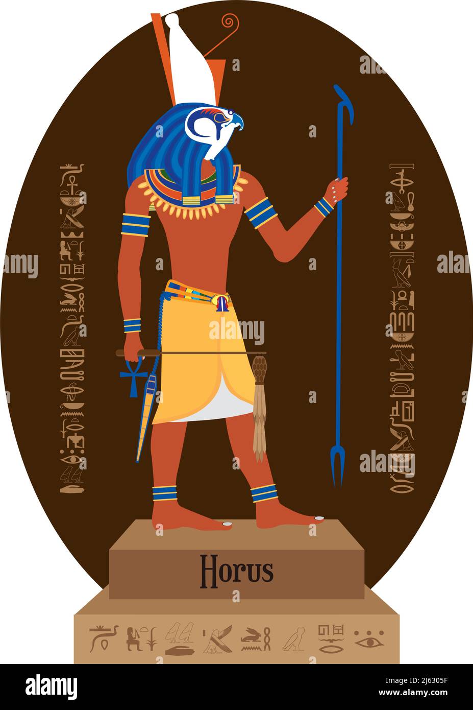 Illustration vector isolated of Egyptian God, Horus Stock Vector Image ...