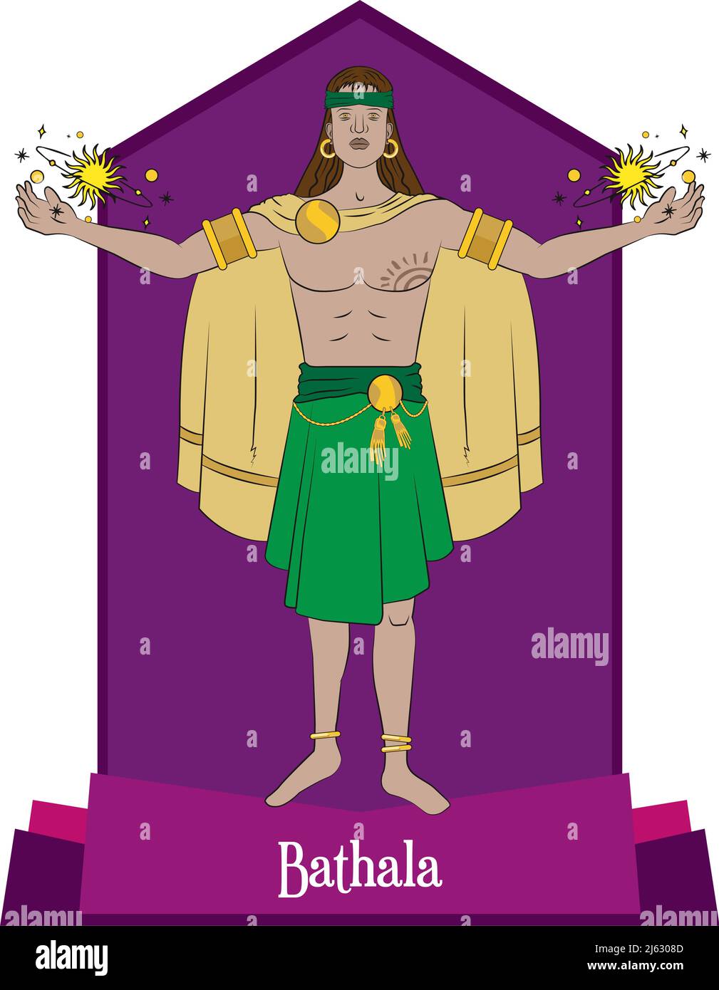 Illustration vector isolated of Filipino mythical god, the main creator ...