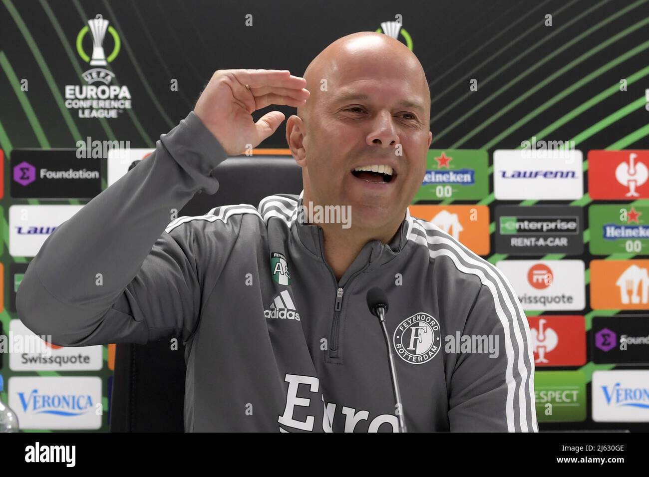 ROTTERDAM - Feyenoord trainer coach Arne Slot during the press ...