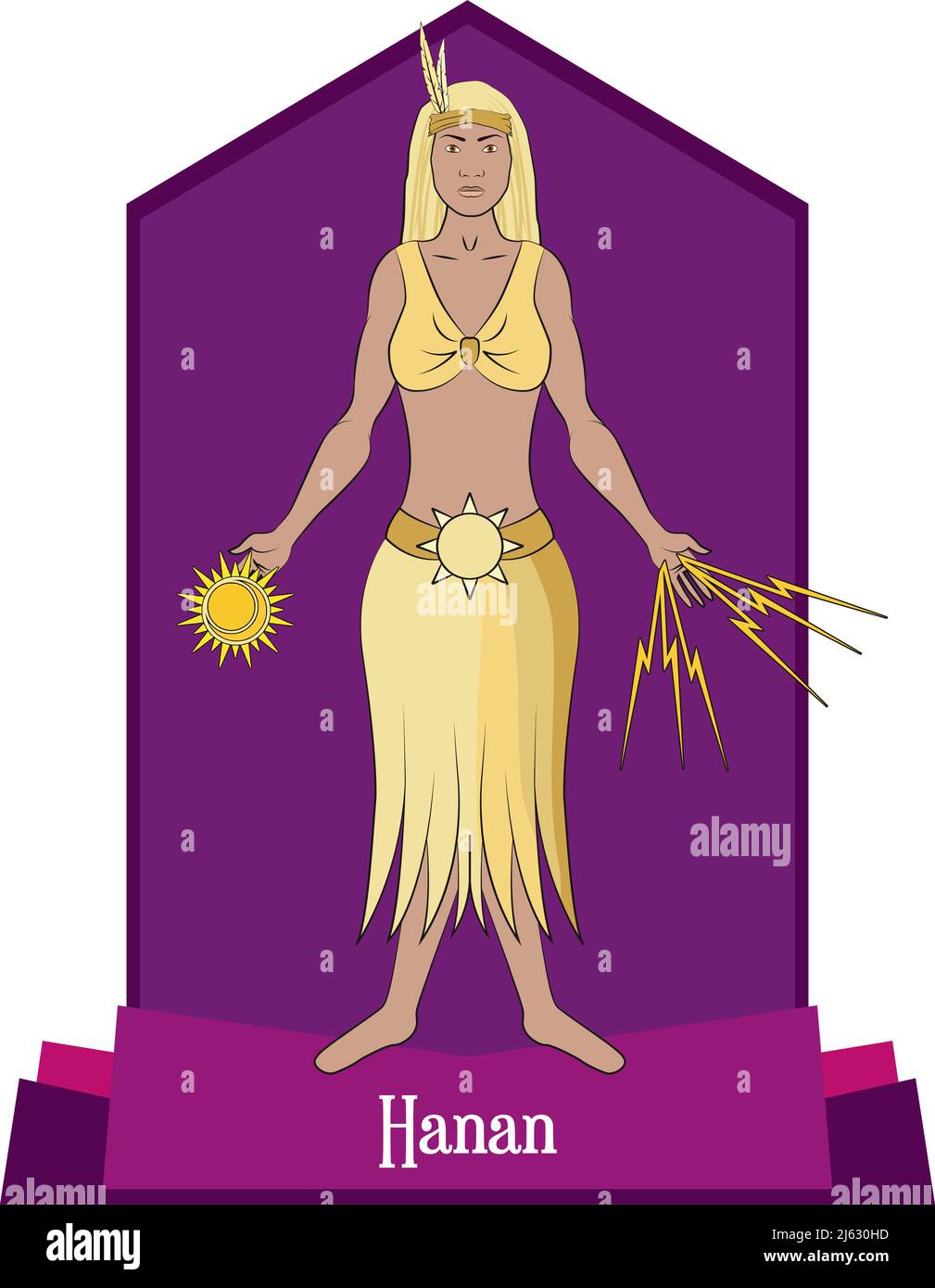 Illustration vector isolated of Filipino mythical goddess, Hanan, Sun ...