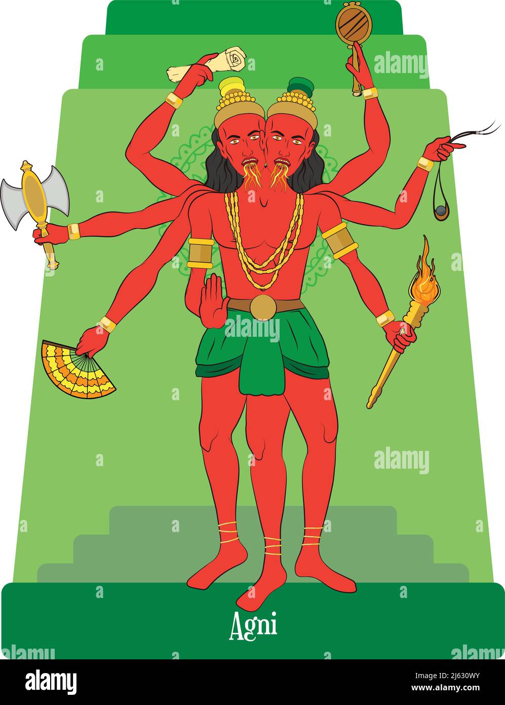 Fire god agni Stock Vector Images - Alamy