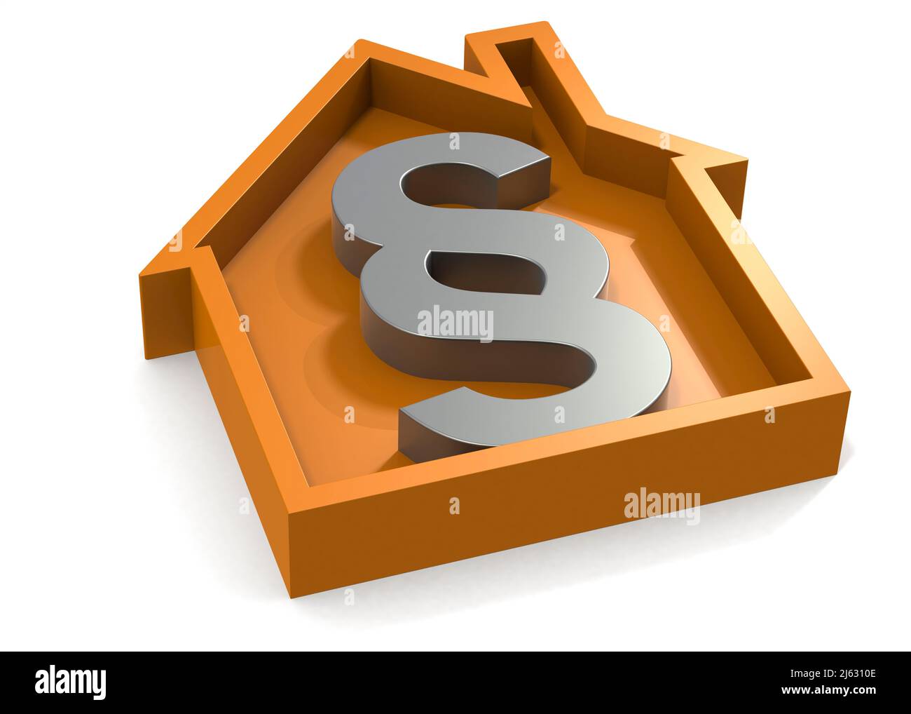 Yellow house with section sign, 3d rendering Stock Photo - Alamy