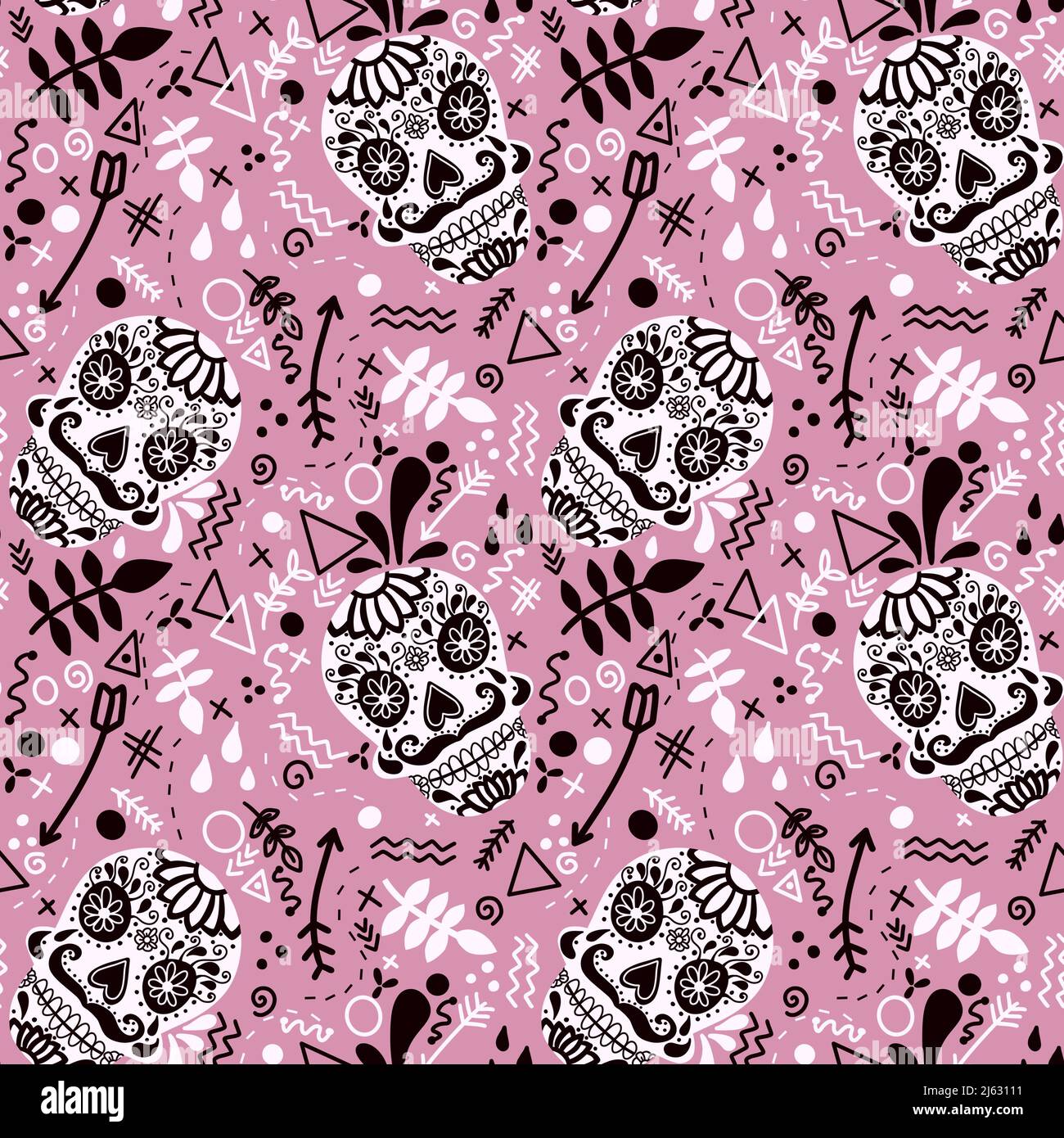 Halloween seamless scull pattern for fabrics and textiles and packaging ...