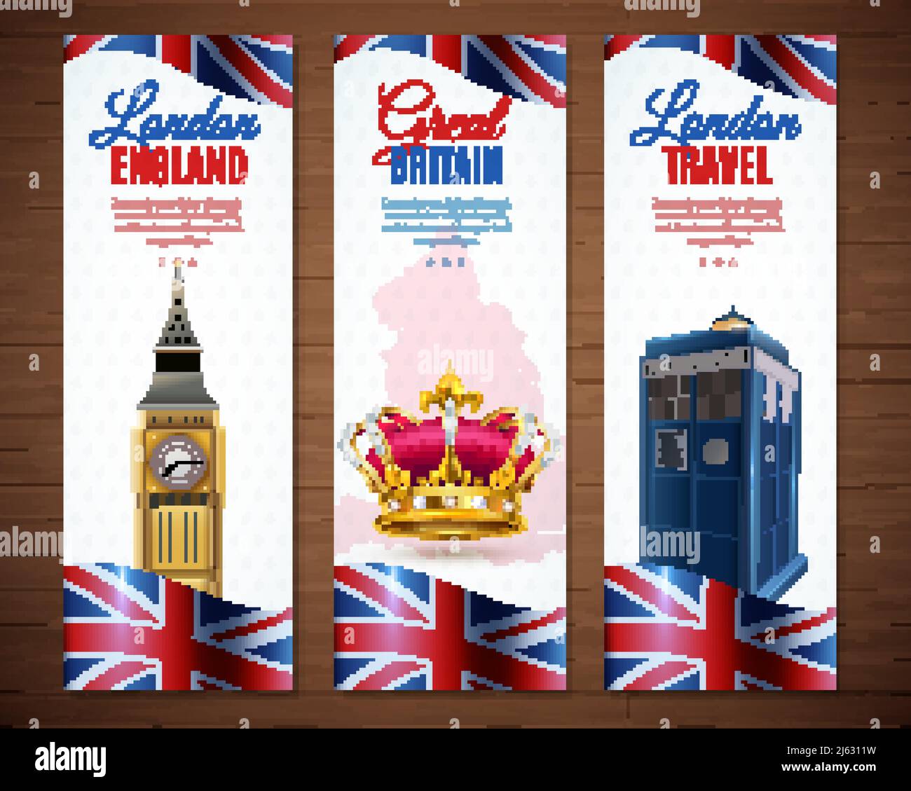 Set of england london travel vertical banners with big ben image vector ...