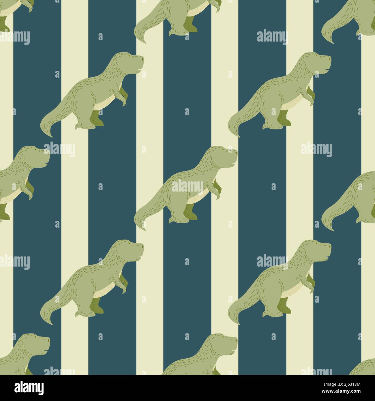 Seamless pattern cute T-Rex dino. Background of funny dinosaurs in ...