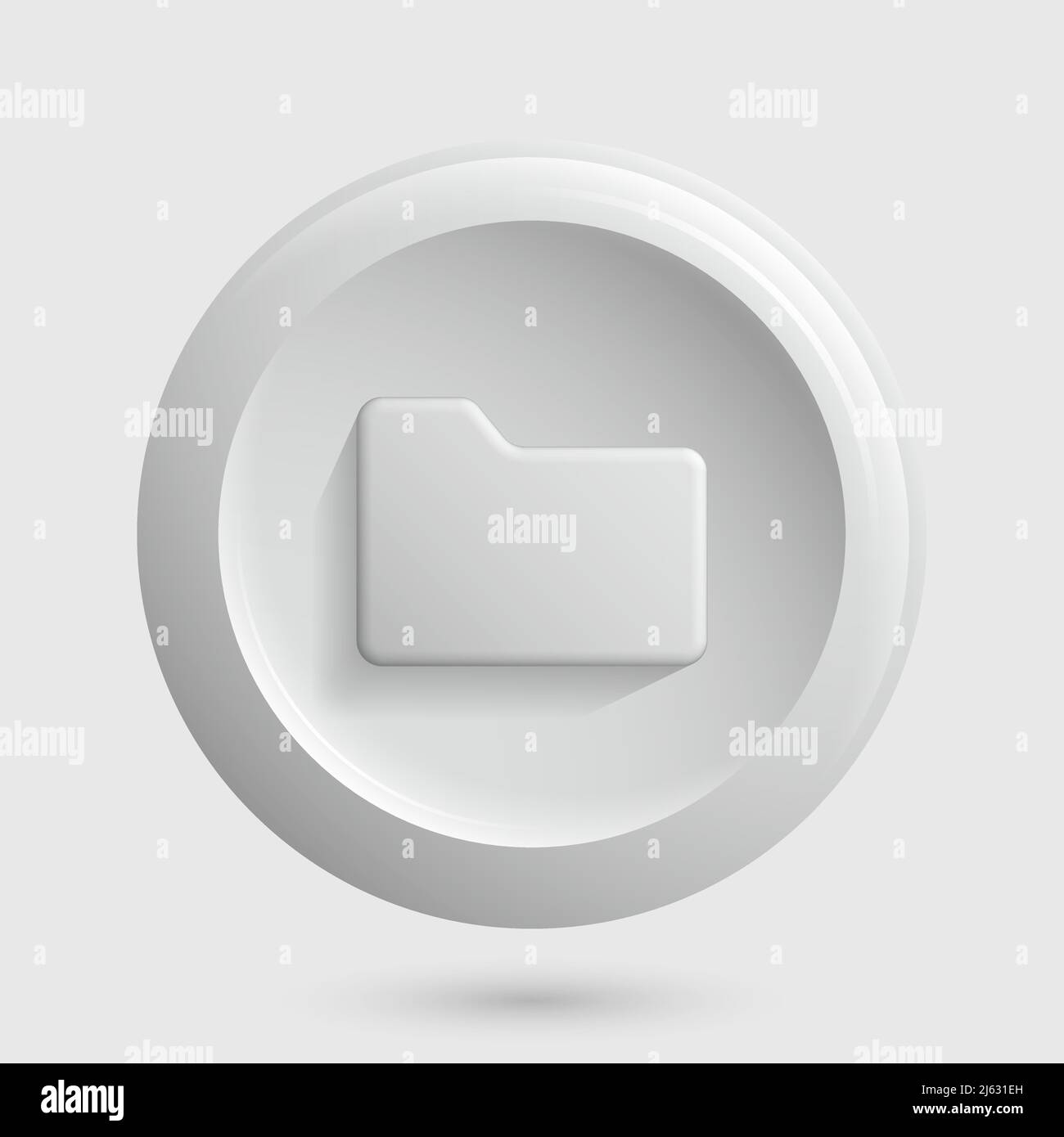 White Folder Icon. 3d File Manager Button. Vector illustration Stock ...