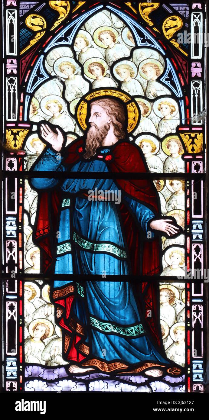 A stained glass window by Frederick Preedy depicting Elijah at the ...