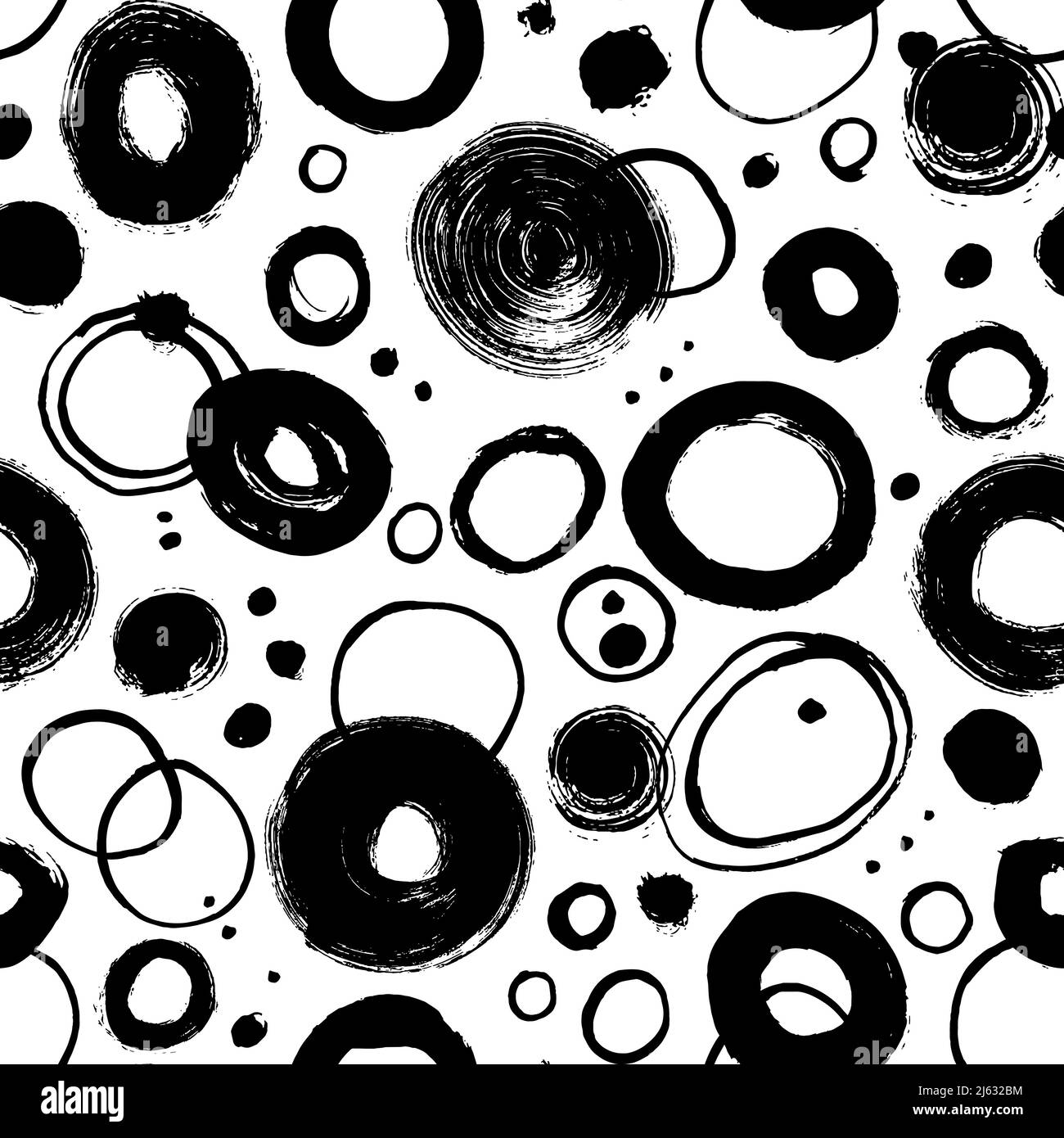 Hand drawn grunge vector circles seamless pattern Stock Vector Image & Art - Alamy