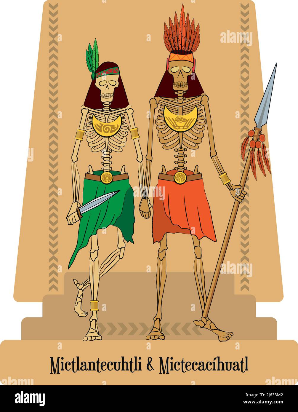 Illustration vector isolated of Aztec gods mictlantecuhtli ...