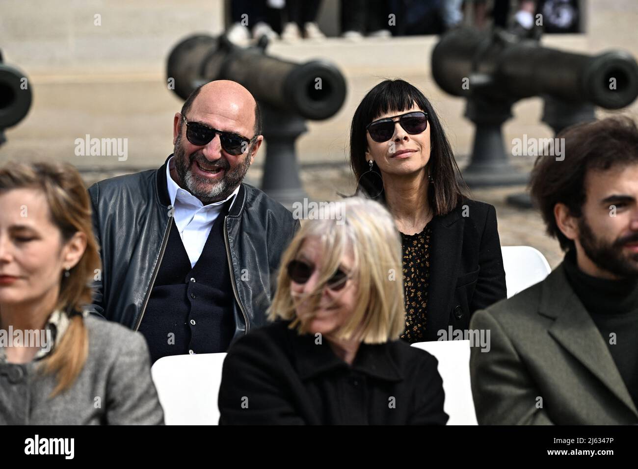 Kad Merad and Mathilda May during the national tribute ceremony to late ...