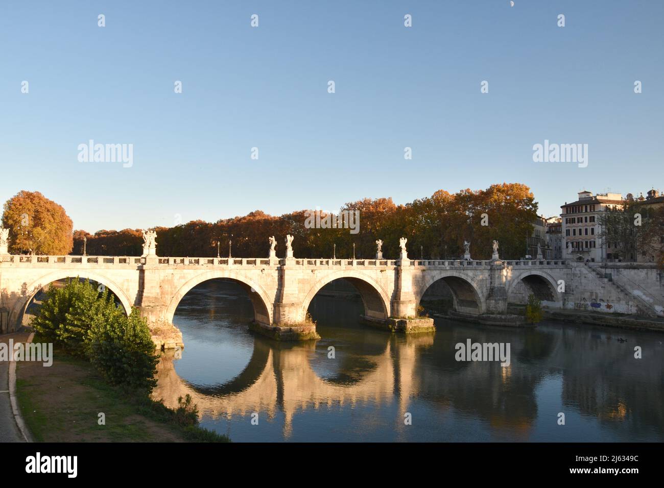 St. Angelo Bridge on the Tiber River in Rome, Italy Stock Photo - Alamy
