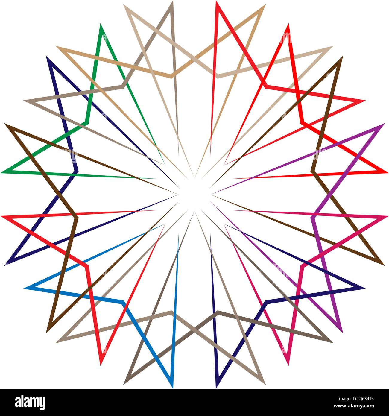 Abstract radial, geometric vector design element. Non figurative ...