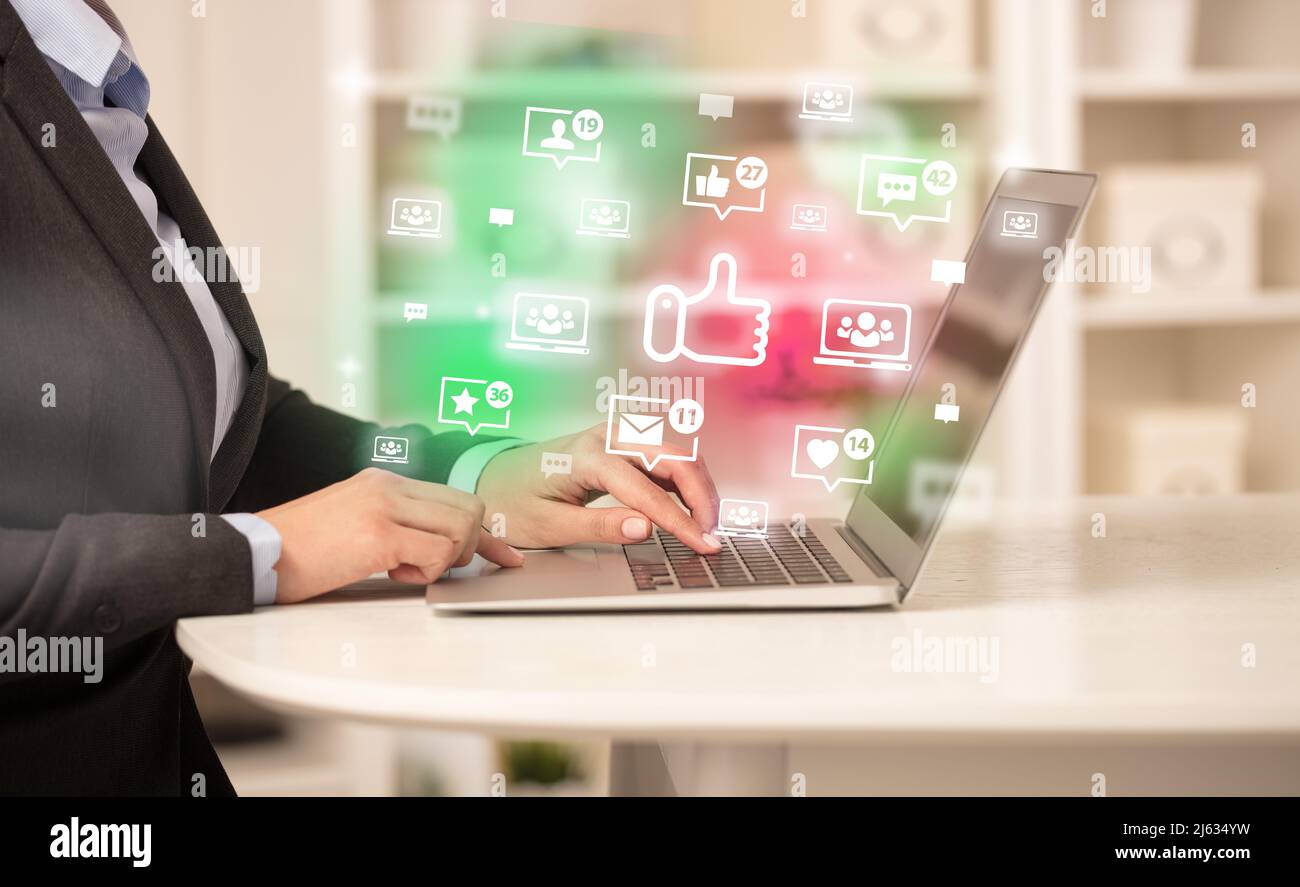 Young person surfing on social media network Stock Photo - Alamy