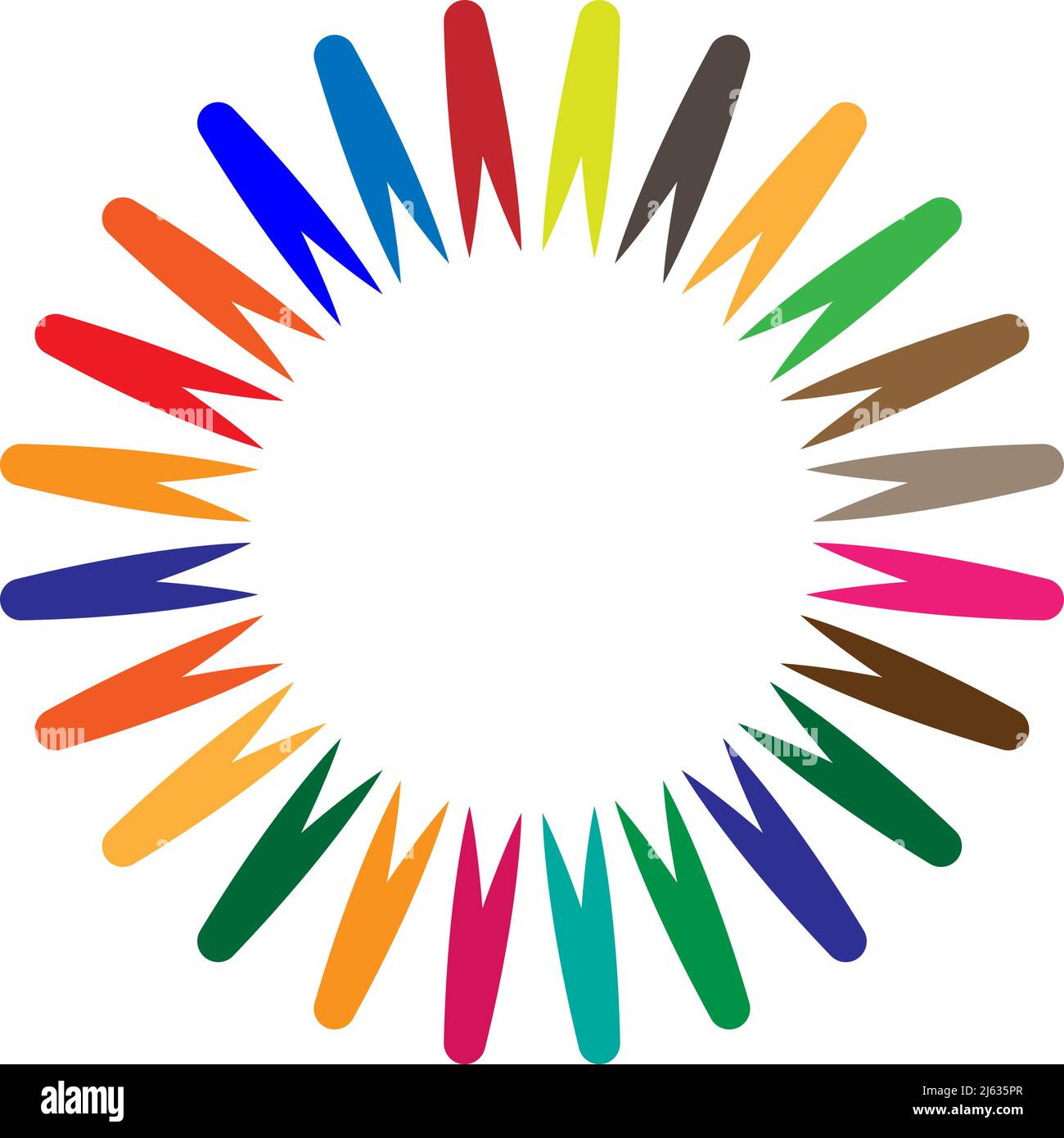 Abstract radial, geometric vector design element. Non figurative ...