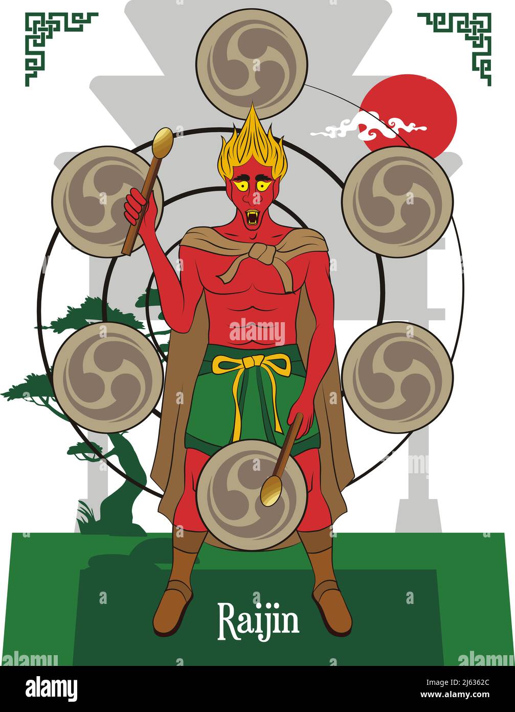 Illustration vector isolated of Japanese mythology, Japanese gods ...